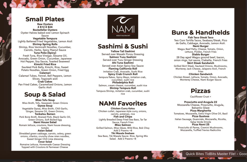 New Downtown Monterey Spot Nami Debuts Opening Menu - Edible Monterey Bay
